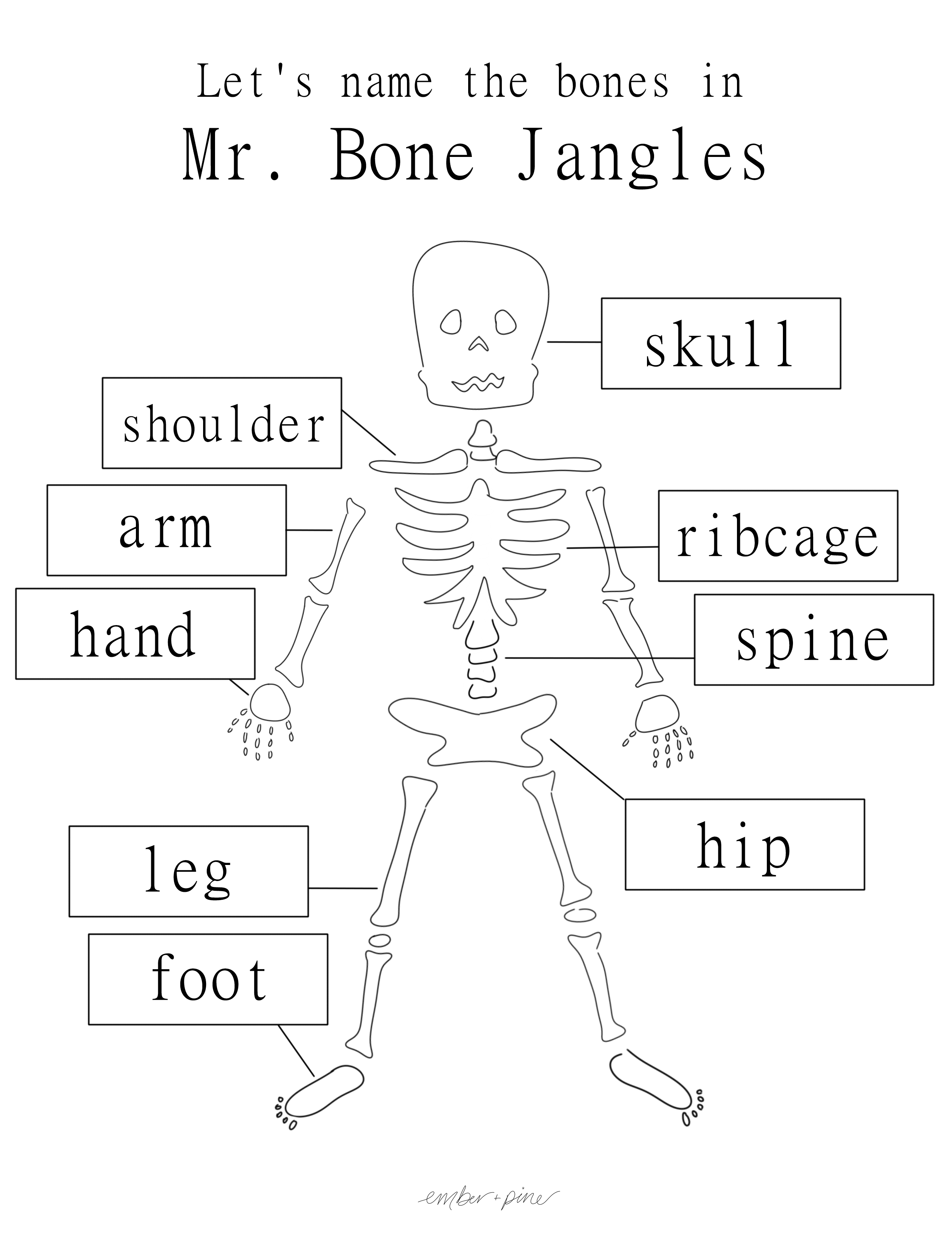 MR. BONE JANGLES: free printable fill in the blank and coloring page ...